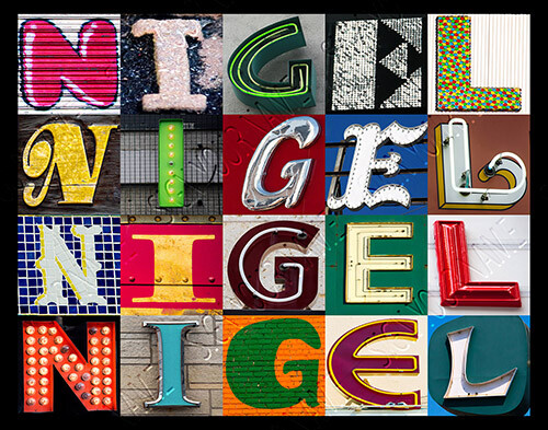 NIGEL Name Poster featuring photos of actual sign letters | eBay