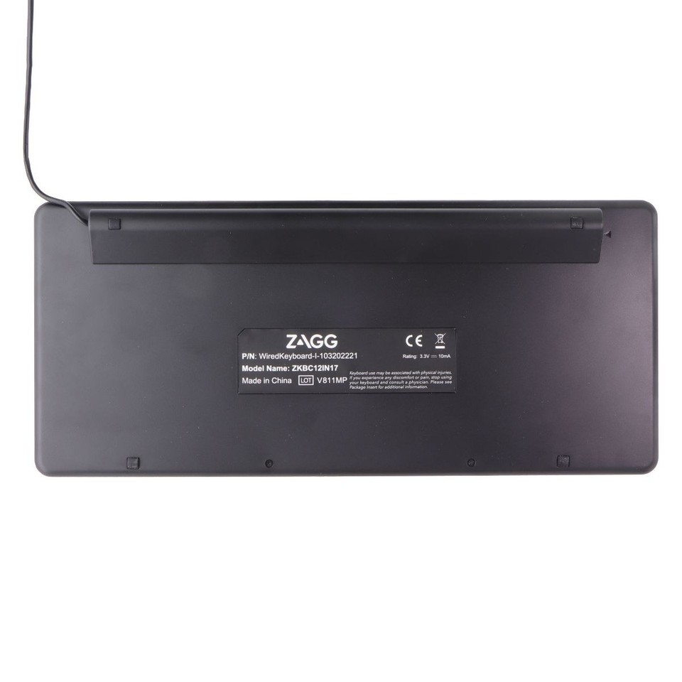 ZAGG Full Size Wired Keyboard w/USB-C Cable for Windows/PC/Laptop - UK ...