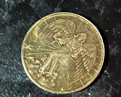 Vintage Guardian Angel Double-Sided Gold Plated Good Luck Collectors ...