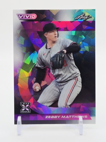 2024 Leaf Vivid Baseball Zebby Matthews 25 Black Crystals 125 Ebay
