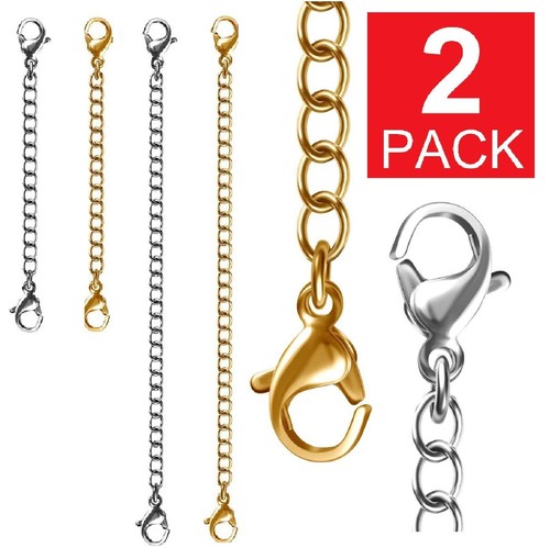 2-Pack Extender /Safety Chain Extender Necklace Bracelet Lobster lock 2 ...