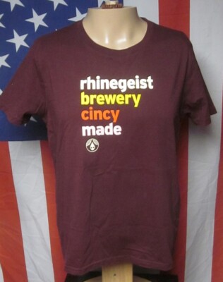 RHINEGEIST BREWERY skull logo lrg T shirt Cincinnati tee Ohio beer ...