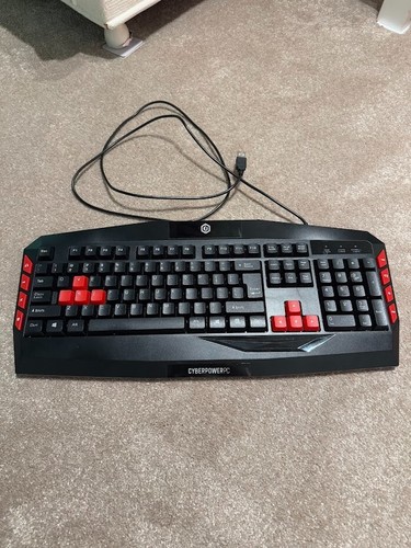 CyberPower PC Gaming Multimedia USB Wired Keyboard - Red/Black Used | eBay