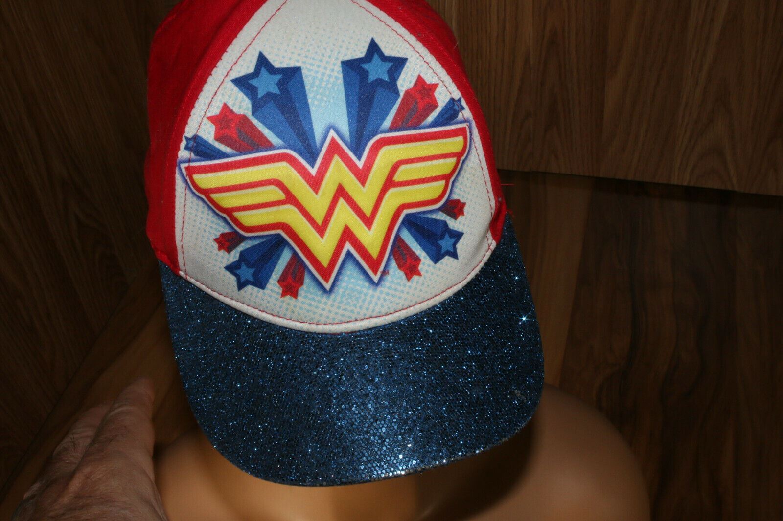 Wonder Woman Cap 3D WW Pop Graphic Logo Glitter Spark… - Gem