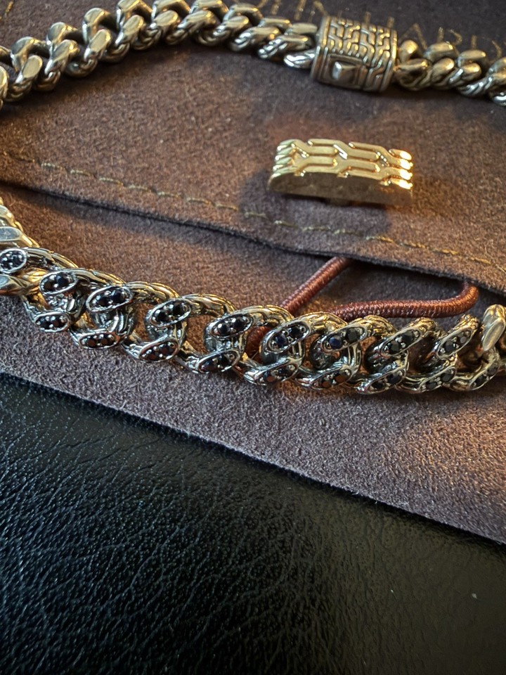 JOHN HARDY Classic Chain Lava Medium Link Bracelet Black Sapphire 8 ...