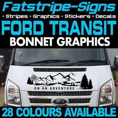 to fit FORD TRANSIT ADVENTURE MOUNTAIN CAMPER VAN BONNET STICKERS ...