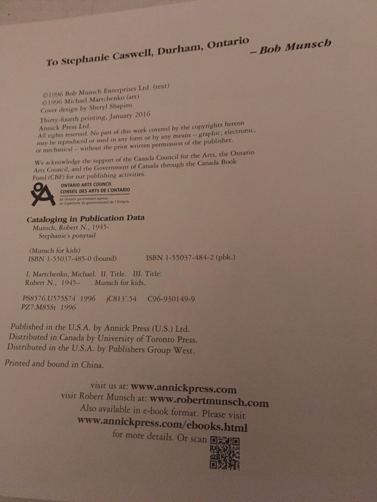 Stephanie's Ponytail [Munsch for Kids] Annick Press 2016 Paperback ...