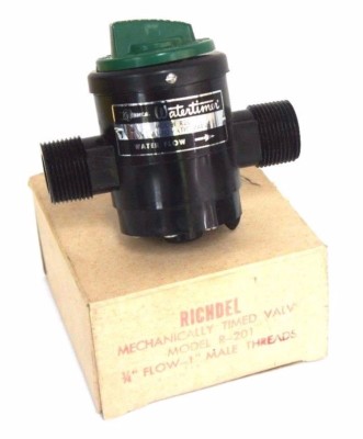 NIB RICHDEL MODEL R-201 MECHANICALLY TIMED VALVE 3/4" FLOW, 1" MALE NPT ...