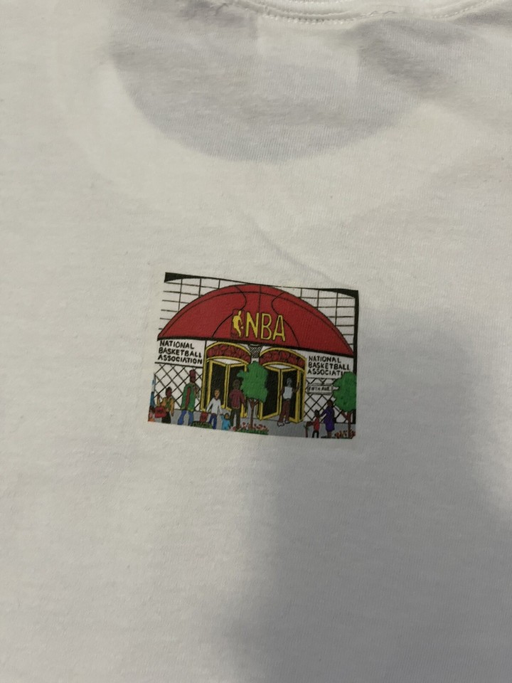 Vintage NBA Store Shirt Pat Singer NYC 5th Ave Illustration XL 90s Rare ...