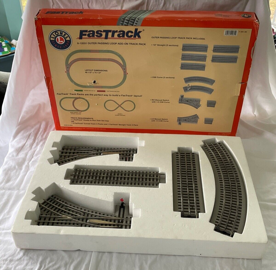 Lionel #6-12031 Fastrack OUTER PASSING LOOP Track Pack w/ Box | eBay