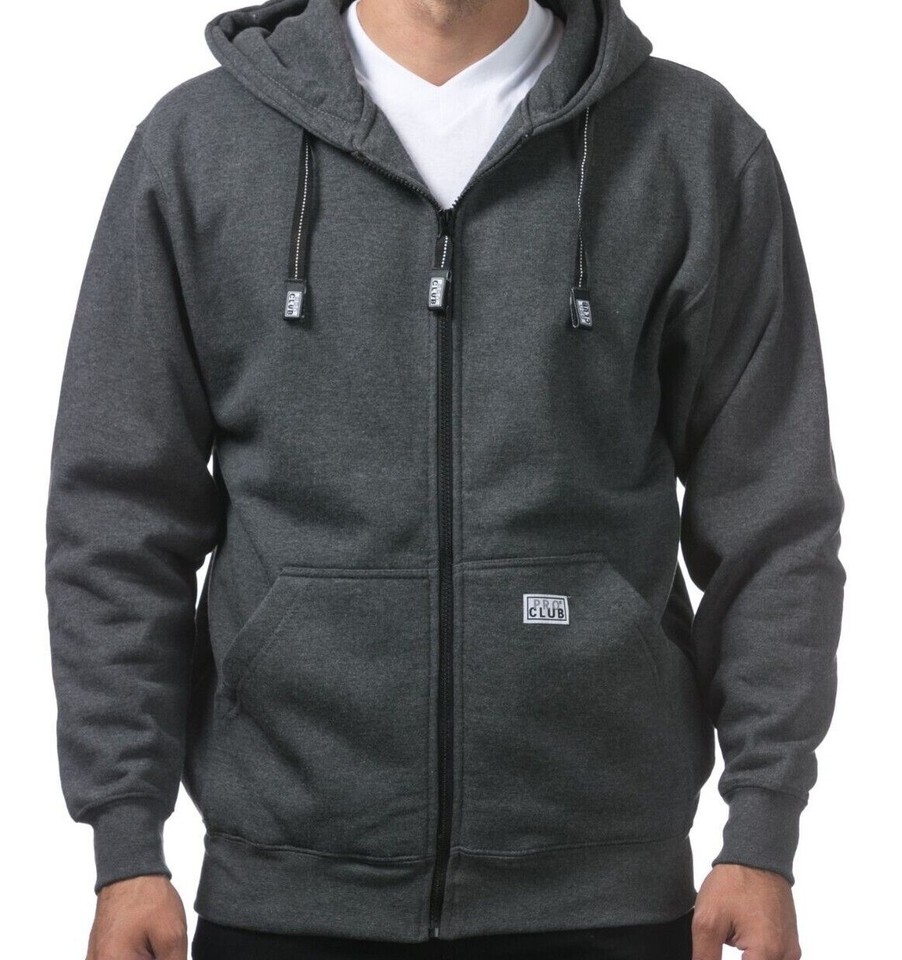 PROCLUB PRO CLUB MEN'S HEAVYWEIGHT FULL ZIPPER HOODIE PLAIN ZIP UP ...