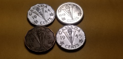 Canada WWII Victory Commemorative Four 5 Cent Coins Complete Set. | eBay