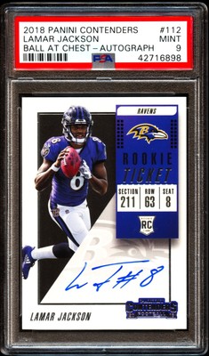 2018 Panini Contenders Lamar Jackson Rookie Ticket Ball At Chest SSP ...