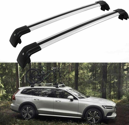 2Pcs Lockable Roof Rail Racks Cross Bars Crossbars Fits For Volvo V60 ...