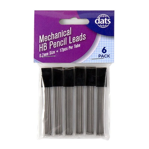 Lead Pencil Mechanical HB 6pk 0.7mm 12pc per Tube - Mechanical Lead ...