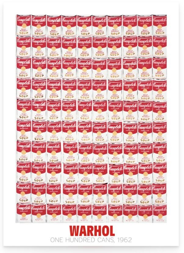 One Hundred Cans - Andy WARHOL 65x90 PopArt Kunstdruck Poster Plakat ...