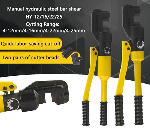 Manual Hydraulic Steel Bar Shear Portable Rebar Cutting Tool 4-12/16 ...