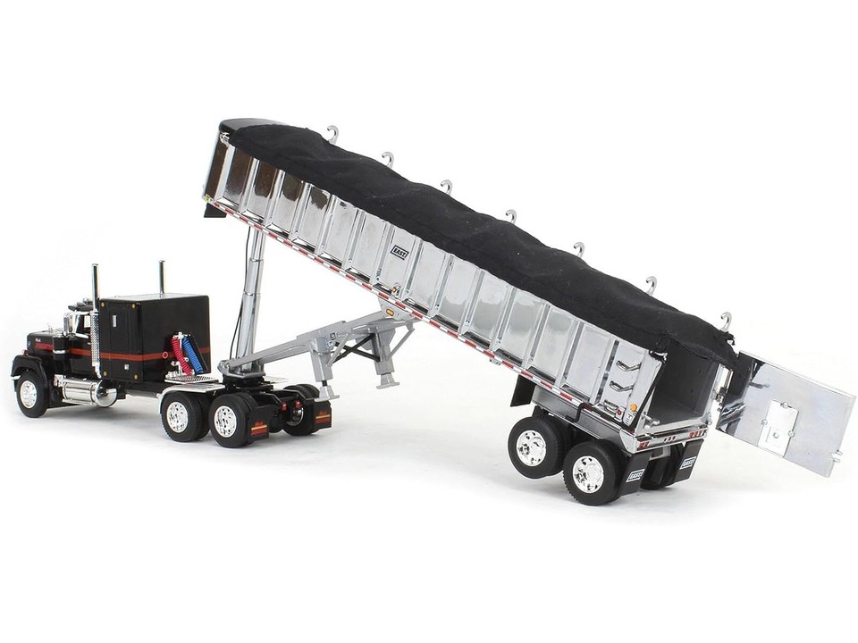 MACK SUPER-LINER SLEEPER W/EAST END DUMP TRAILER BLACK 1/64 FIRST GEAR ...