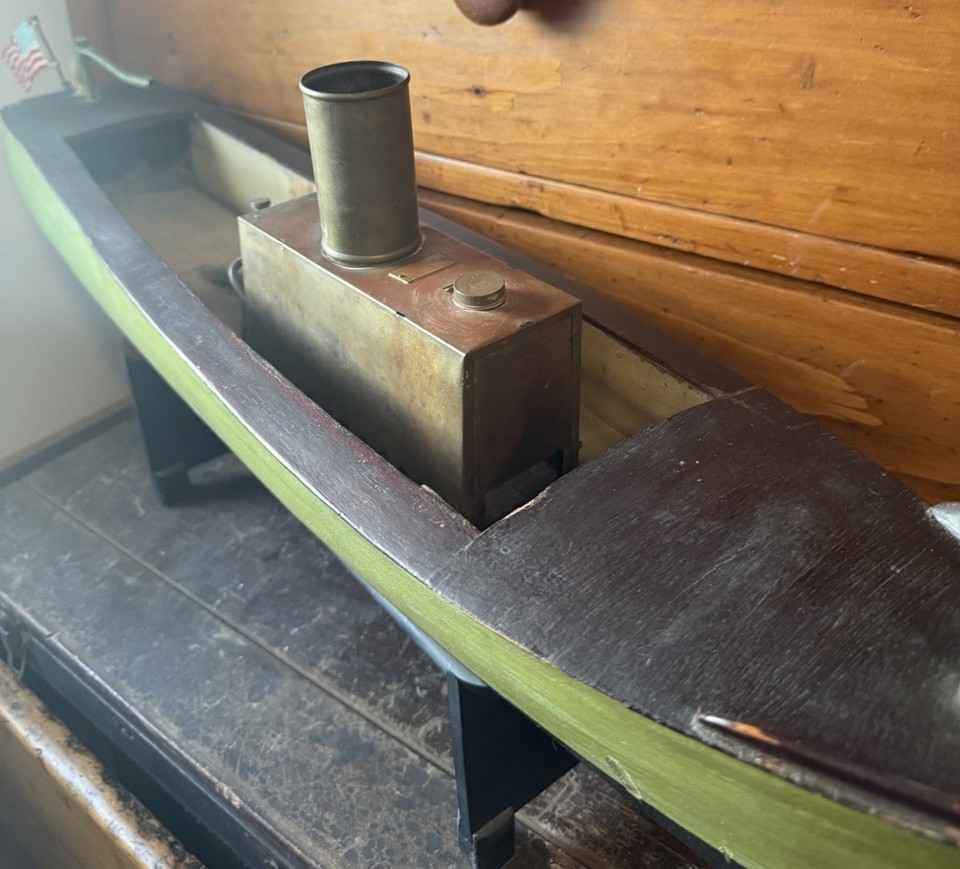 ANTIQUE HE BOUCHER LIVE STEAM ENGINE POND BOAT STEAMBOAT | eBay