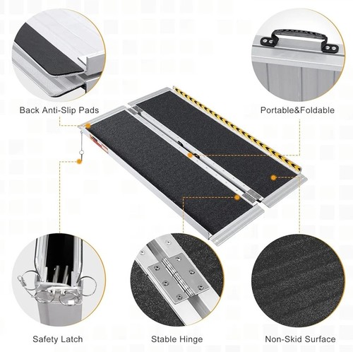 ORFORD Portable Wheelchair Ramp 4FT, Handicap Ramps, Non-Skid Aluminum ...