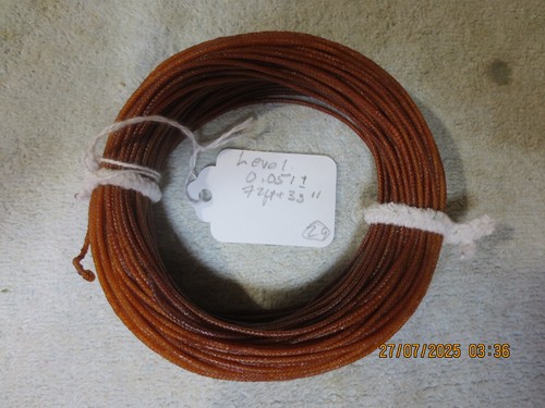 Vintage silk fly Line. Level Approx 0.0051 in. Diameter., Approx 74 ft ...