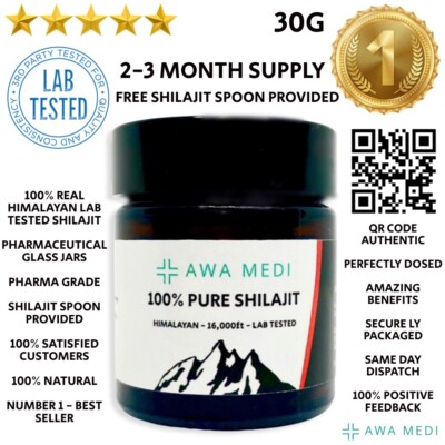 PURE SHILAJIT RESIN 30g 100% HIMALAYAN LAB TESTED HIGHEST POTENCY UK ⭐️ ...