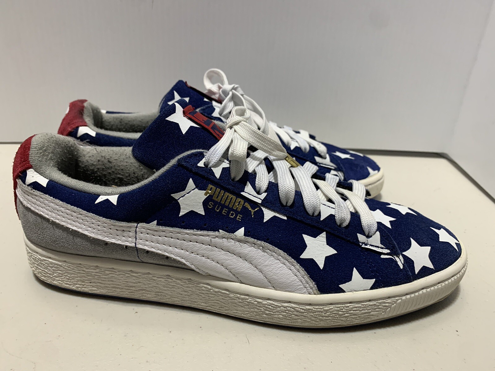 Puma Americana Patriot Classic Suede Red White Blue Stars Sneaker Shoe ...