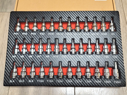 Sunex 37pc Master Bit Socket Set SAE & Metric Hex, Torx, etc w/Foam ...