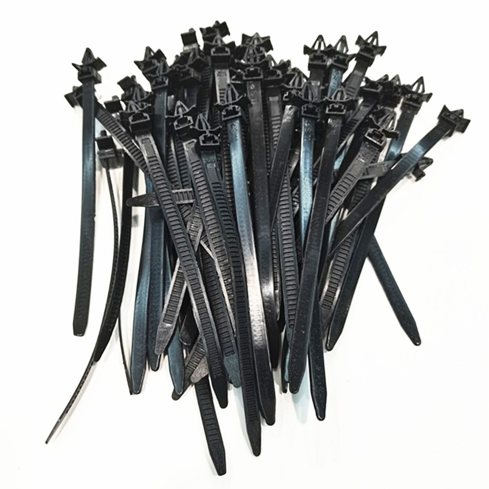 50 Pcs Car Line Cable Ties Zip Tie Push Rivet Clip Wiring Loom Harness ...