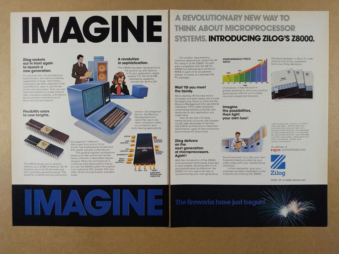 1979 Zilog Z8000 Microprocessor vintage print Ad | eBay