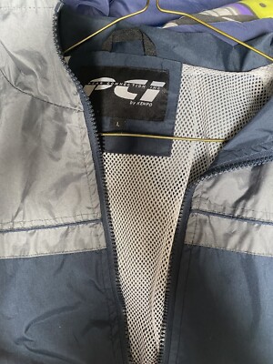 Vintage Kenpo Windbreaker Jacket Size Large Blue Full-Zip Pockets Mesh ...