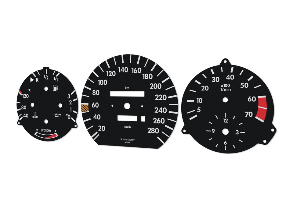 Mercedes-Benz W201 - Speedometer dials MPH to km/h Gauges | eBay