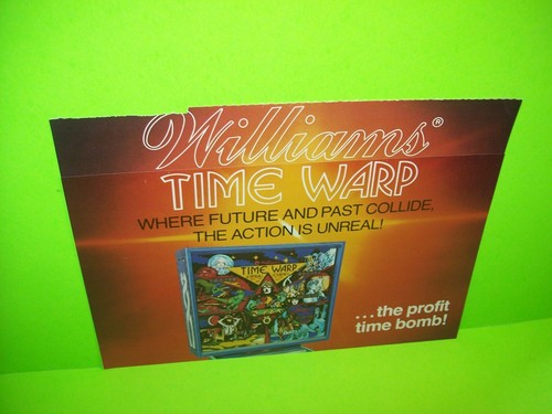 Time Warp 1979 Original Arcade Game Pinball Machine Flyer Space Age ...