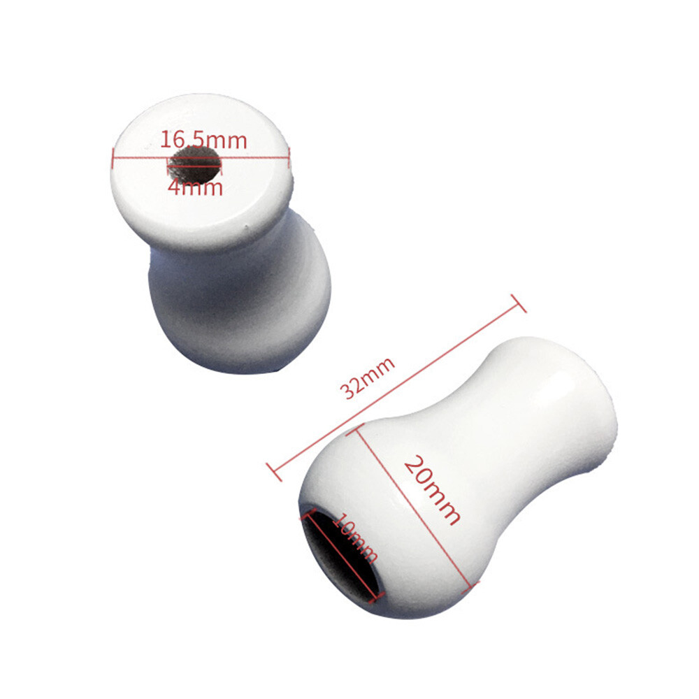 4Pcs Soild Wood White Cord Pull Knob Handle for Curtain Blind Rope Fan ...