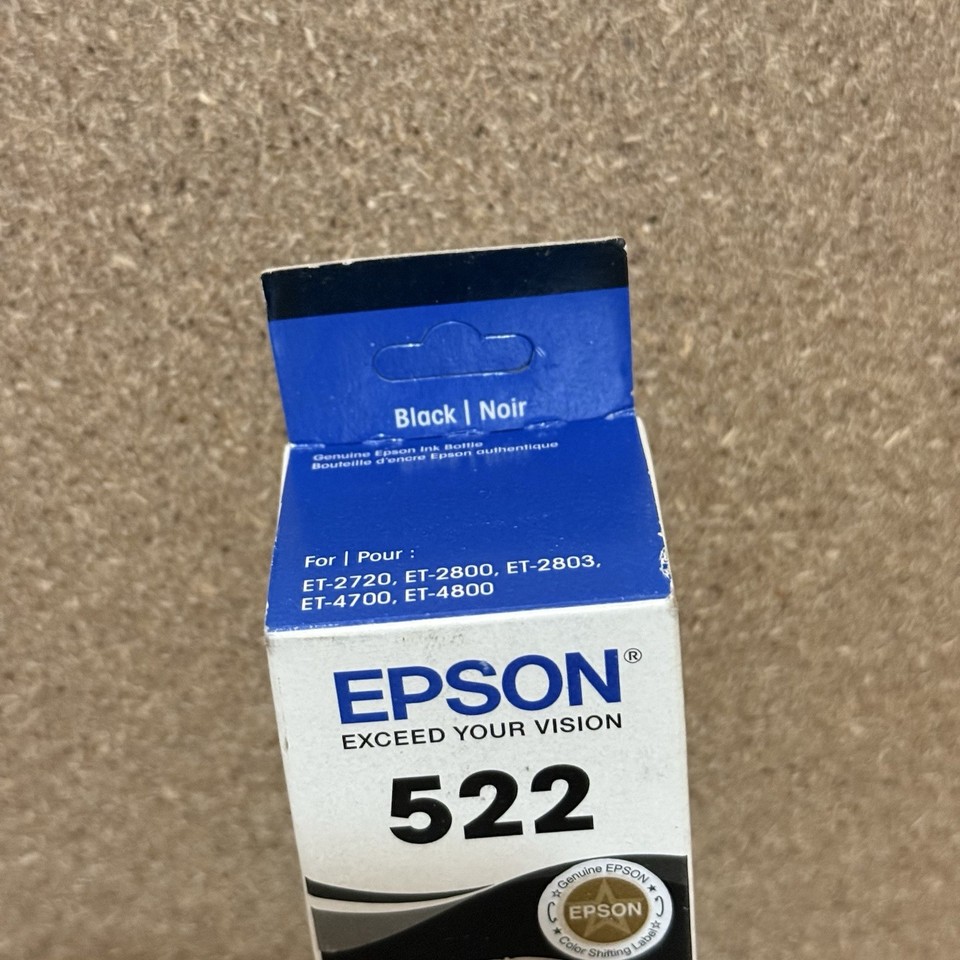 Genuine Epson 522 EcoTank Genuine Ink Ultra-high Capacity Black EXP 04/ ...