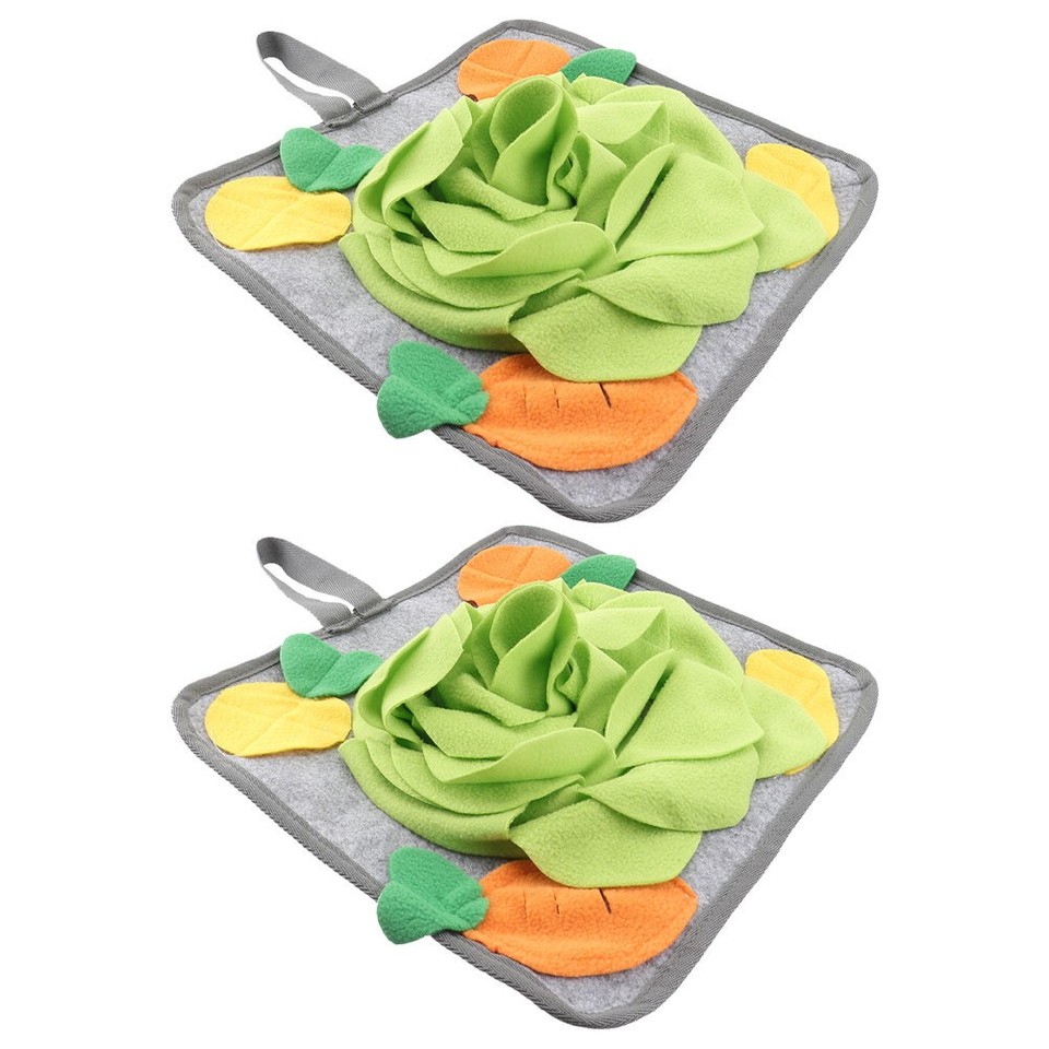 2pcs Rabbit Snuffle Mats Nose Smell Training Sniffing Mats Slow Feeding ...