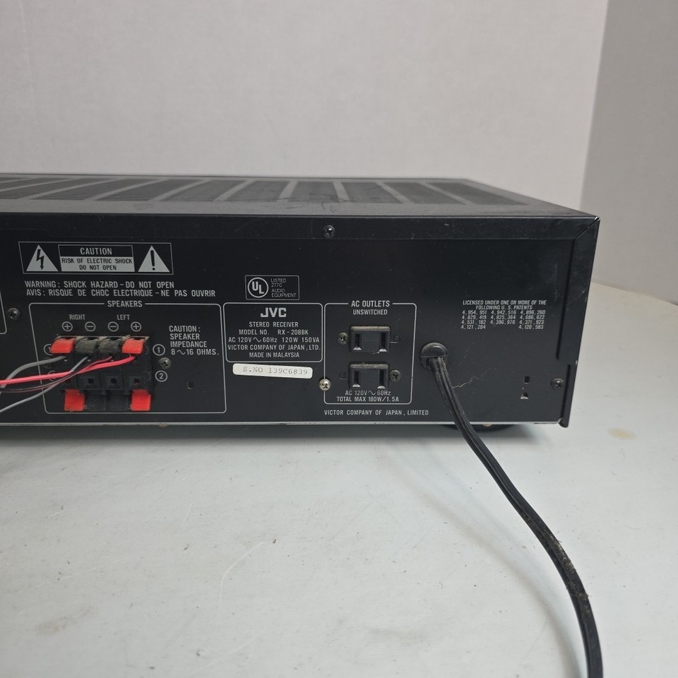 JVC RX-208 FM/AM Digital Synthesizer Receiver w/ Tuning, Phono, Tape | eBay