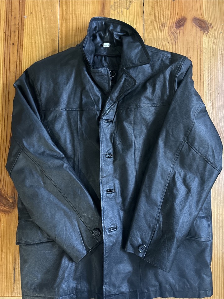 Antonio Giovanni Leather Black Vintage Jacket Coat | eBay