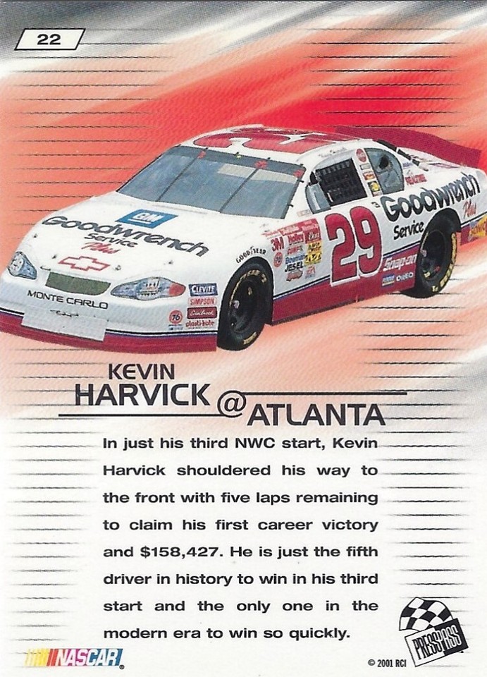 2001 Press Pass VIP NASCAR Auto Racing Trading Cards - Your Choice | eBay