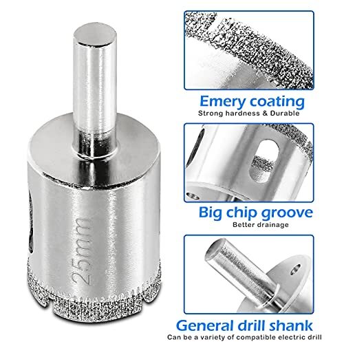 2Pcs 25mm/1 inch Diamond Hole Saw, 1.1 inch Cutting Depth 2Pcs, 25mm ...