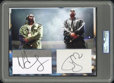 Jay-Z & Nas ~ Signed Autographed Authentic Signature Display ~ PSA DNA ...