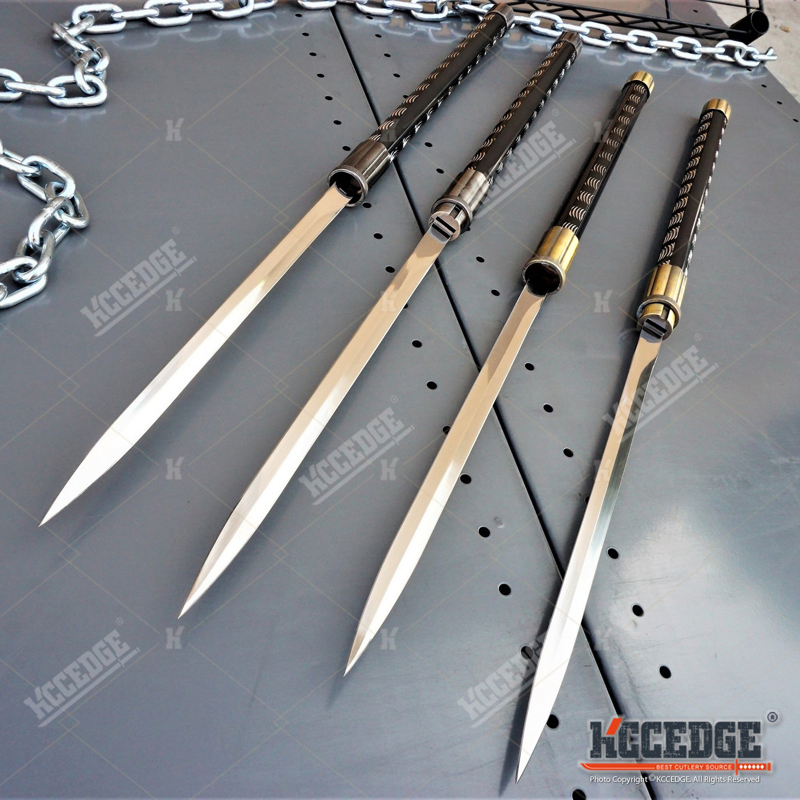 TWIN BLADES 33" Samurai KATANA DUAL SWORD SET Collectible Wall Display ...