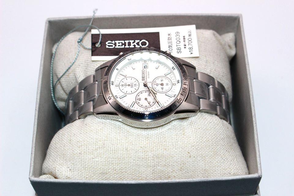 SEIKO Selection SBTQ039 Chronograph Quartz Men's Watch Silver White ...