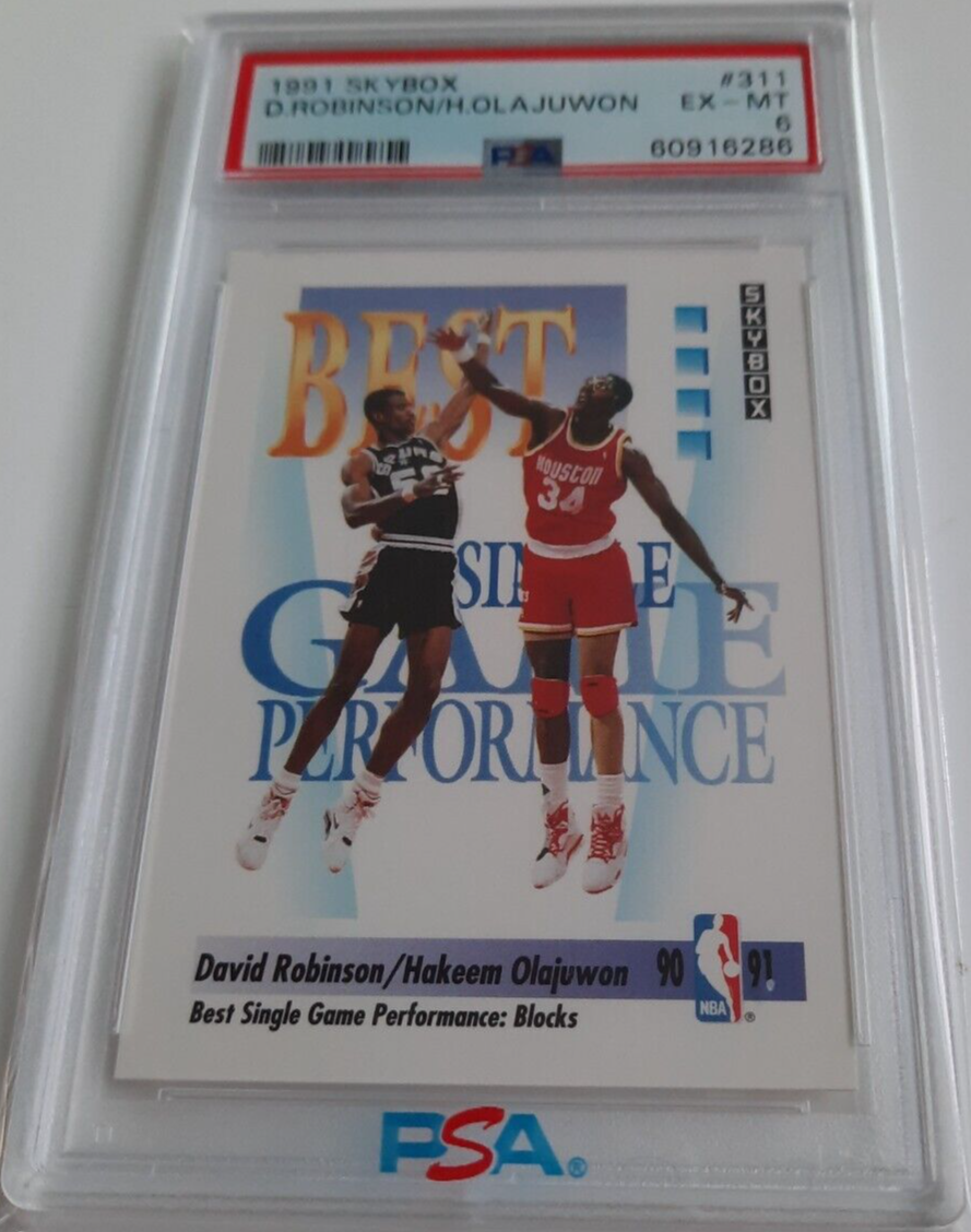 1991-92 Skybox - #311 Hakeem Olajuwon, David Robinson for sale online ...