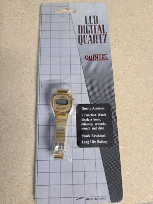 Vintage QUINTEL LCD Digital Quartz Watch NEW In Original Packaging | eBay