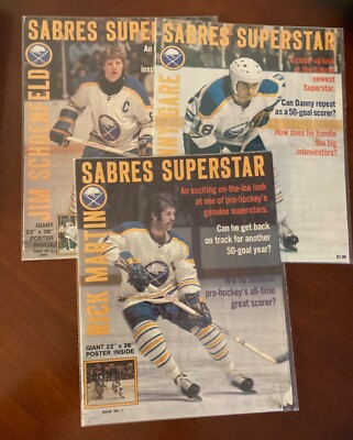 Vintage Buffalo Sabres Superstar 22" x26" Posters *Lot of 4 w/ Gilbert ...