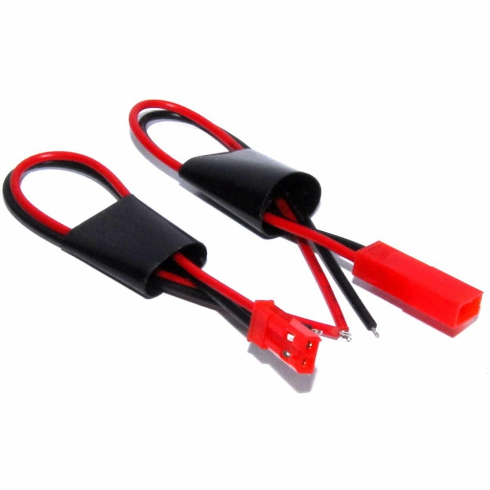2pin JST RCY Matched Connector Pair 10cm Leads LIPO Male Female Flux ...