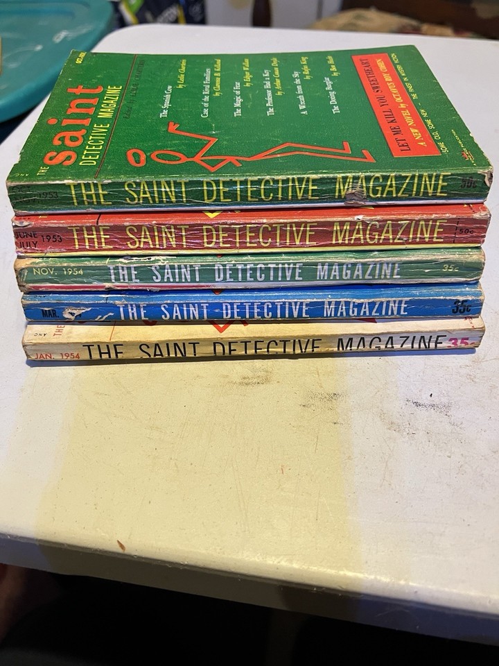 THE SAINT DETECTIVE MAGAZINE LOT 1953-1954 Illustrated Issues Charteris ...