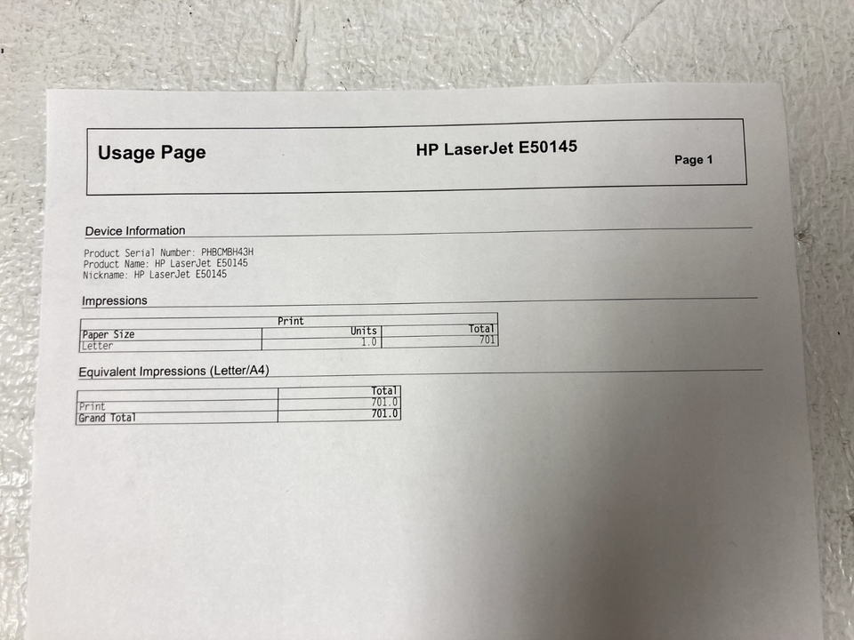 HP LaserJet Managed E50145 Workgroup Laser Printe Low Pages | eBay
