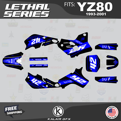 Graphics Kit for Yamaha YZ 80 (93-01) YZ80 Lethal Series - Blue Shift ...